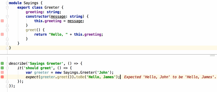 Wallaby.js Supported technologies: TypeScript